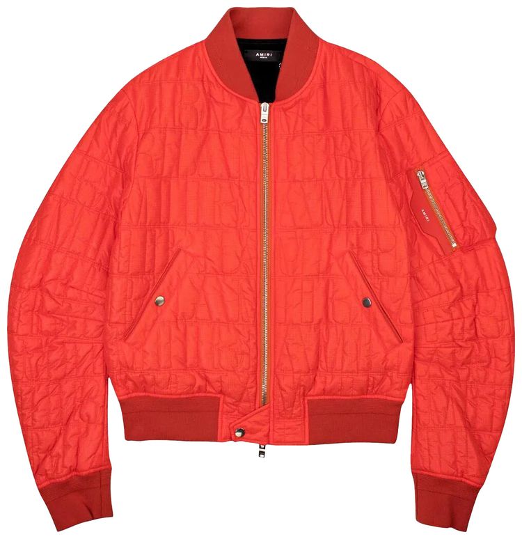 Buy Amiri Quilted Logo Bomber Jacket 'Orange' - MOS025 665 ORAN | GOAT