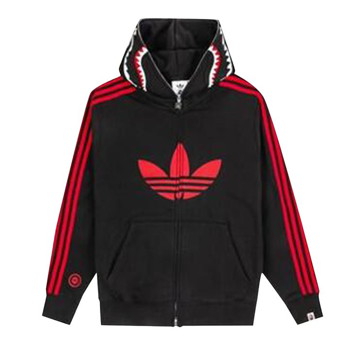 Buy BAPE x Adidas Shark Fleece Full Zip Hoodie 'Black' - JN7119 | GOAT