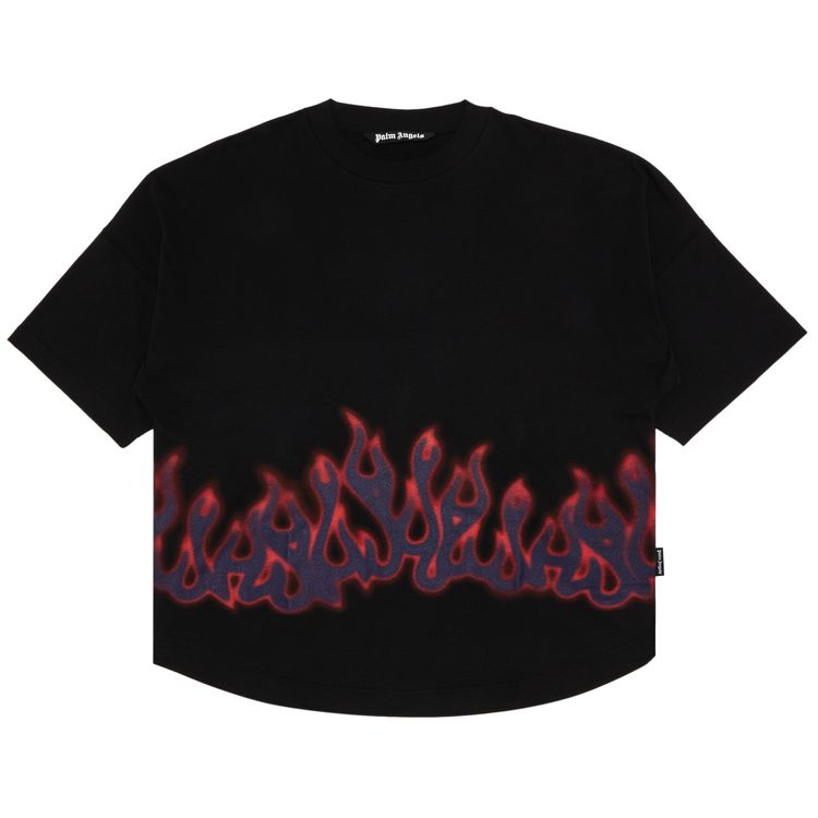 Buy Palm Angels Flames Over Tee 'Black/Multicolor ...