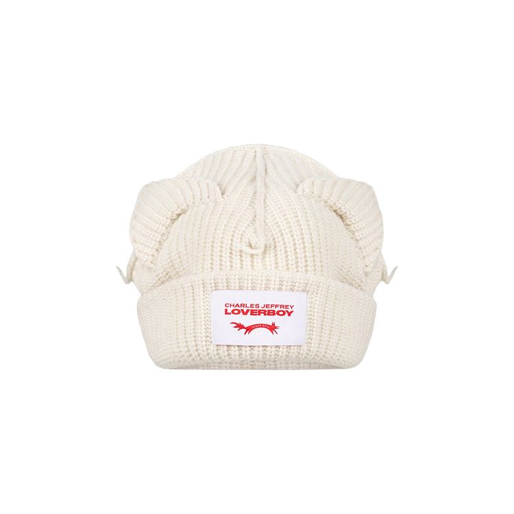 Buy Charles Jeffrey Loverboy Supersized Chunky Ears Beanie 'Ecru ...