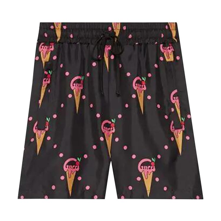 Buy Gucci Ice Crean Print Shorts 'Black' - 731142 XJE9P 1082 | GOAT