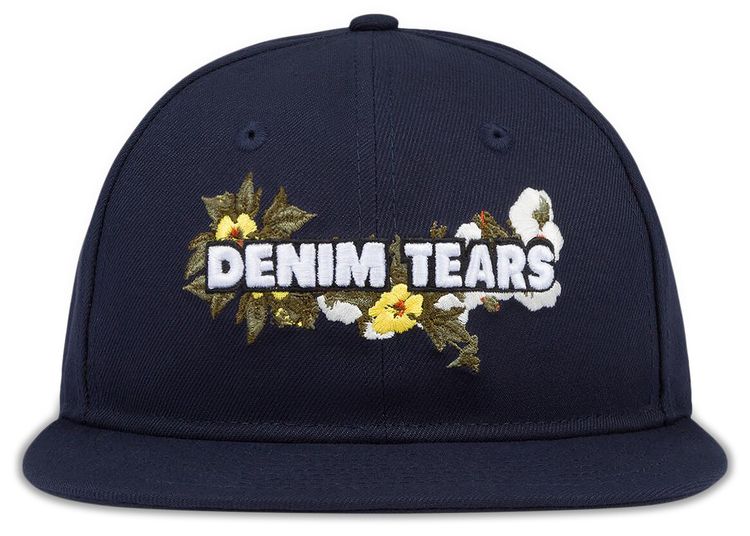 Buy Denim Tears New Era Floral Logo Cap 'Navy' - SS25ANE0011172 | GOAT
