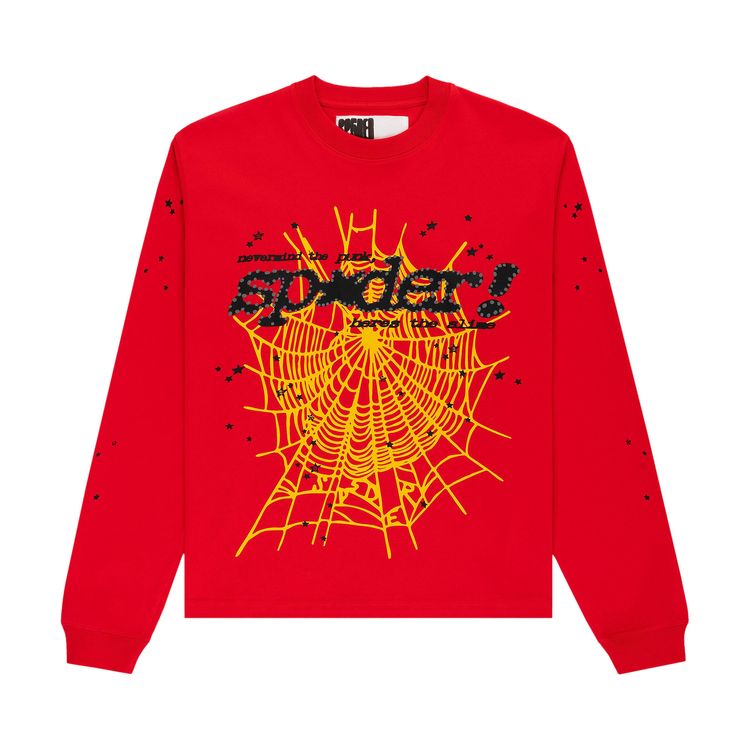 Buy Sp5der Punk V2 Long-Sleeve 'Red' - TE038FW25RED | GOAT