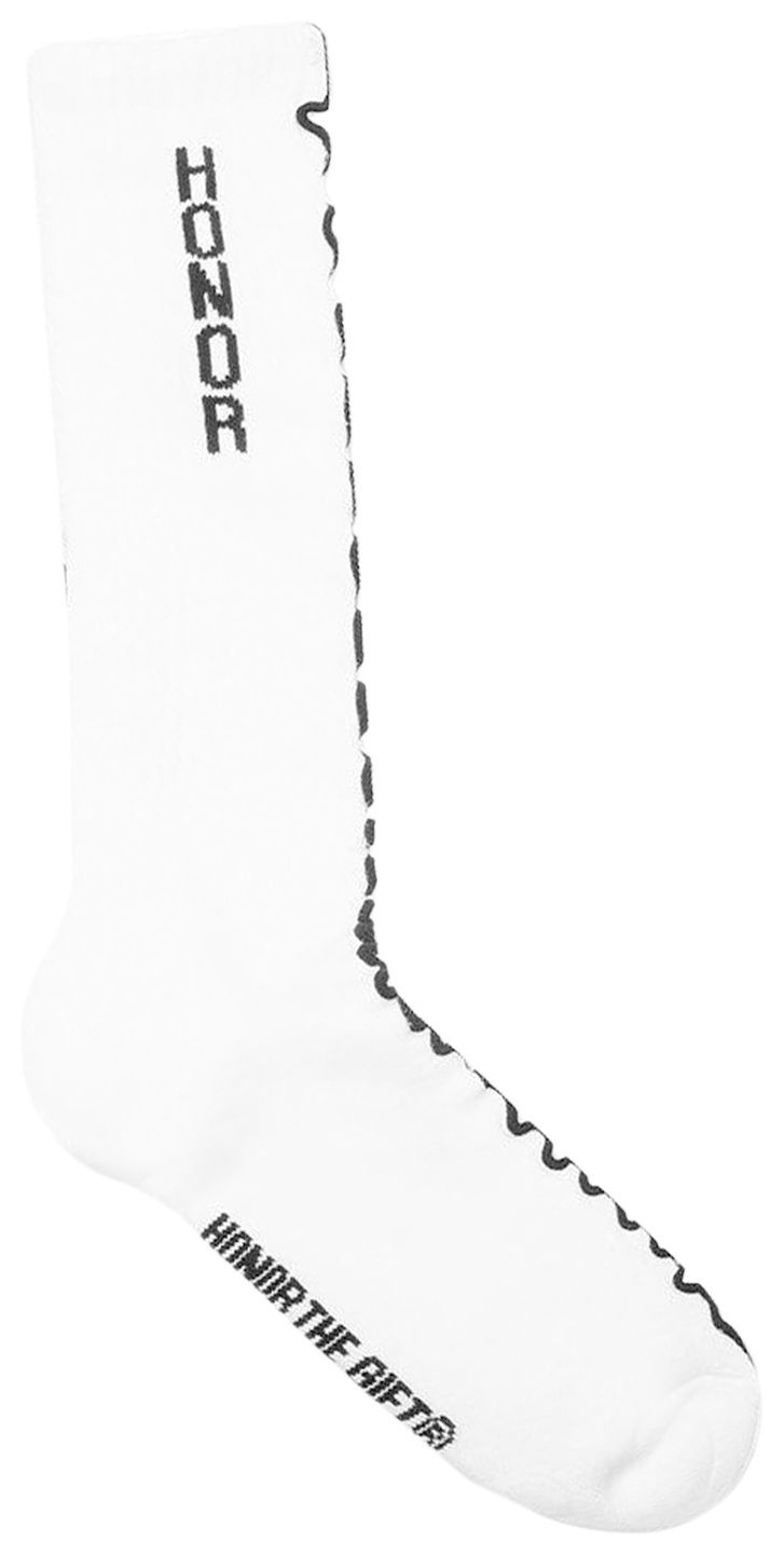Buy Honor The Gift Embroidery Edge Ribbed Sock 'White' - HTG250380 WHIT ...