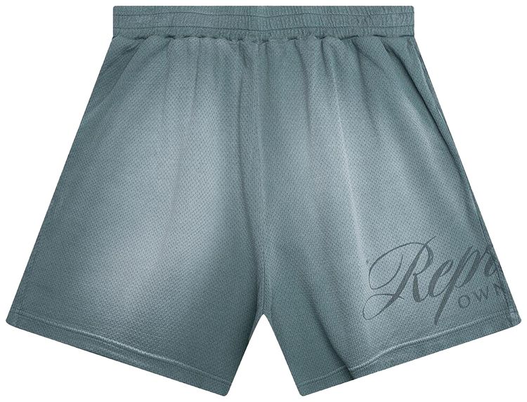 Buy Represent Clo Owner Club Script Mesh Shorts 'Vintage Green ...