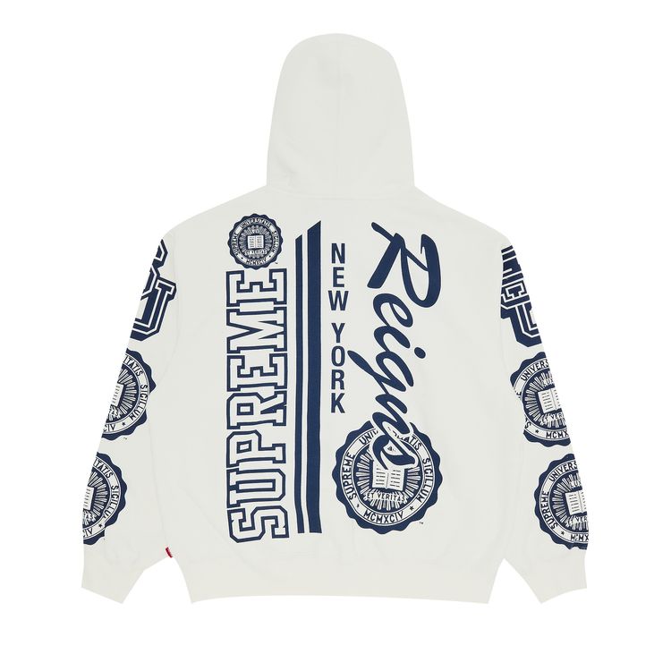 Buy Supreme Knowledge Reigns Zip Up Hooded Sweatshirt 'White' - FW25SW50 WHITE | GOAT