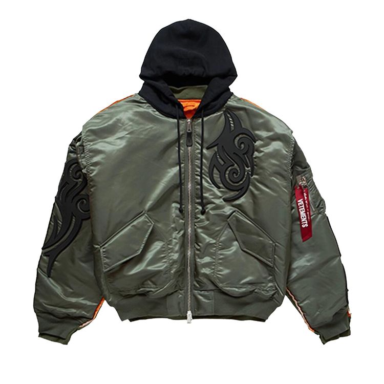 Buy Vetements Tribal Reworked Bomber Jacket 'Green/Black' - UH76BO890GG ...