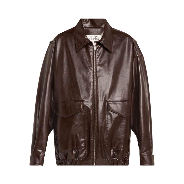 Buy MM6 Maison Margiela Faux Leather Jacket 'Burgundy ...