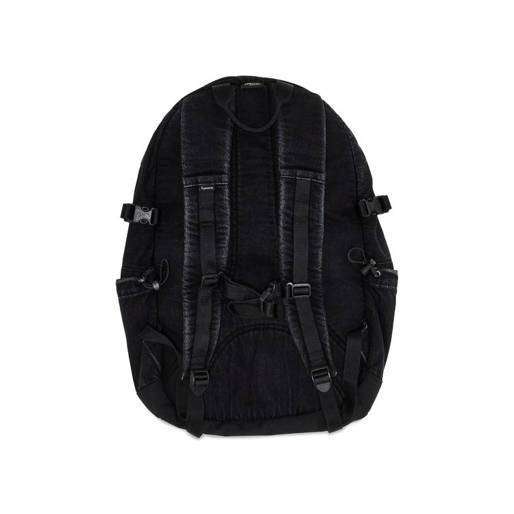 denim backpack black