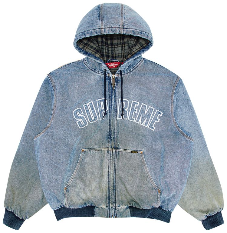 Buy Supreme Reflective Arc Hooded Work Jacket 'Denim' - FW25J65 DENIM ...