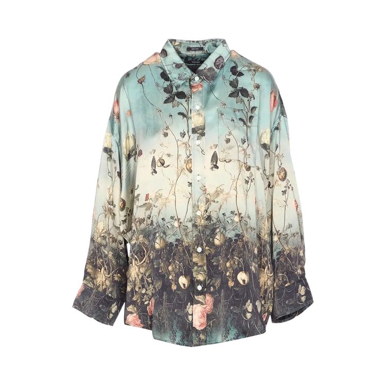 Buy R13 Drop Neck Shirt 'Dripped Black/Turpuoise Floral' - R13WR004 ...