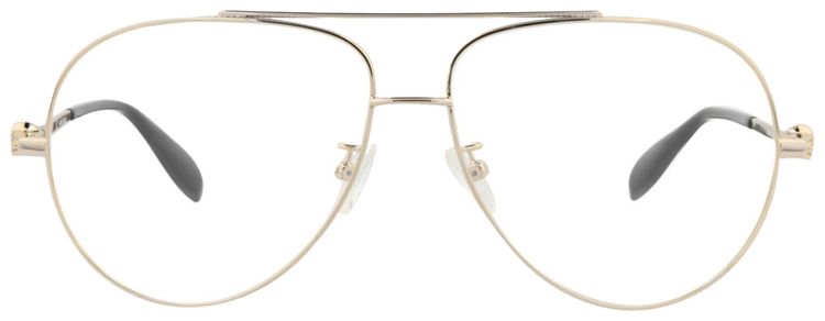 Buy Alexander McQueen Aviator-Frame Metal Optical Frames 'Gold ...