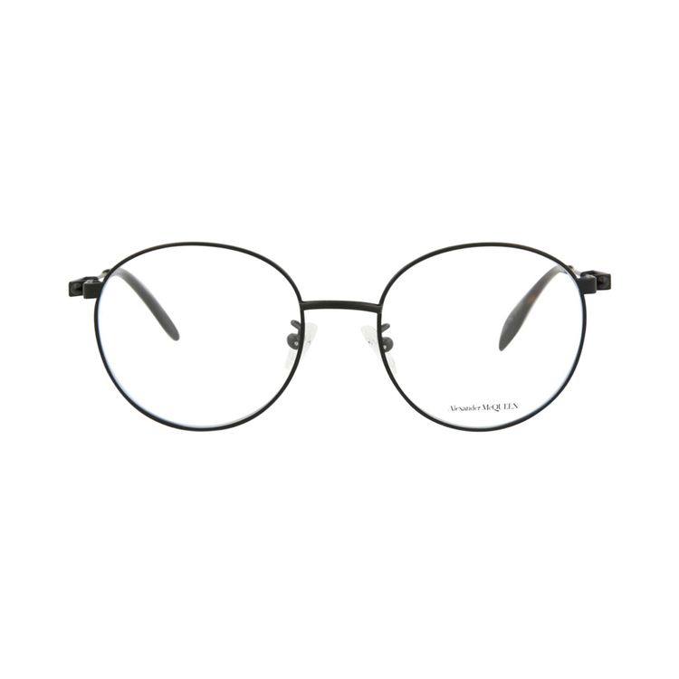 Buy Alexander McQueen Round-Frame Metal Optical Frames 'Black ...