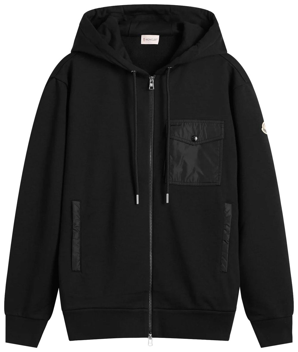 Buy Moncler Zip Through Patch Hoodie 'Black' - 8G000 72 89A8F 999 | GOAT NL