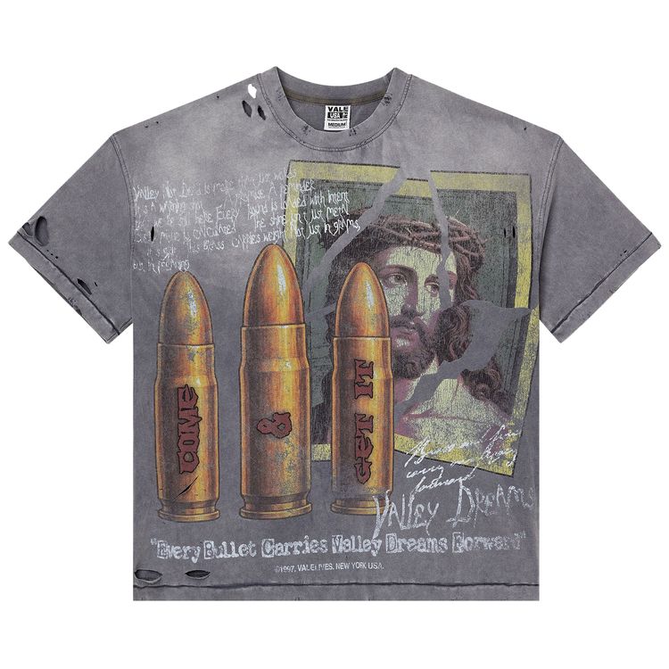 Buy Vale Forever Faith Thrashed Tee 'Grey' - VALE 09 002 FTT GY | GOAT