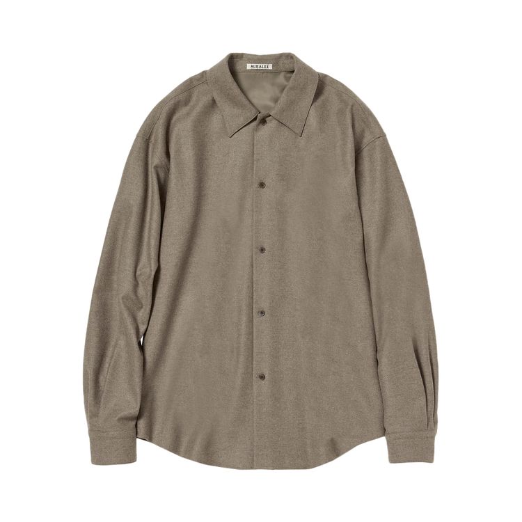 Buy Auralee Wool Fulling Flannel Shirt 'Brown' - A25AS06CF TOP BROW | GOAT