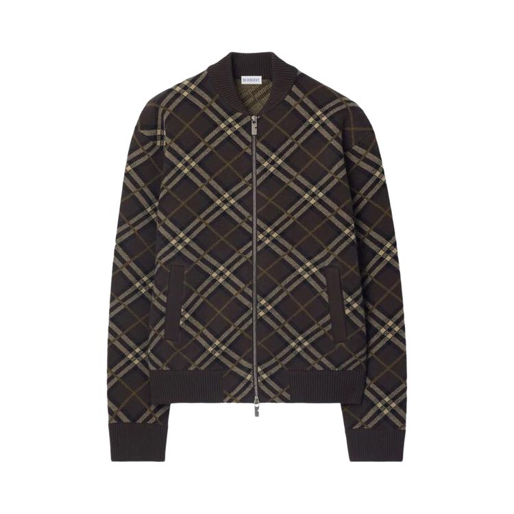 Buy Burberry Check Zip-Up Jacket 'TRUFFLE' - 8114200 IP | GOAT