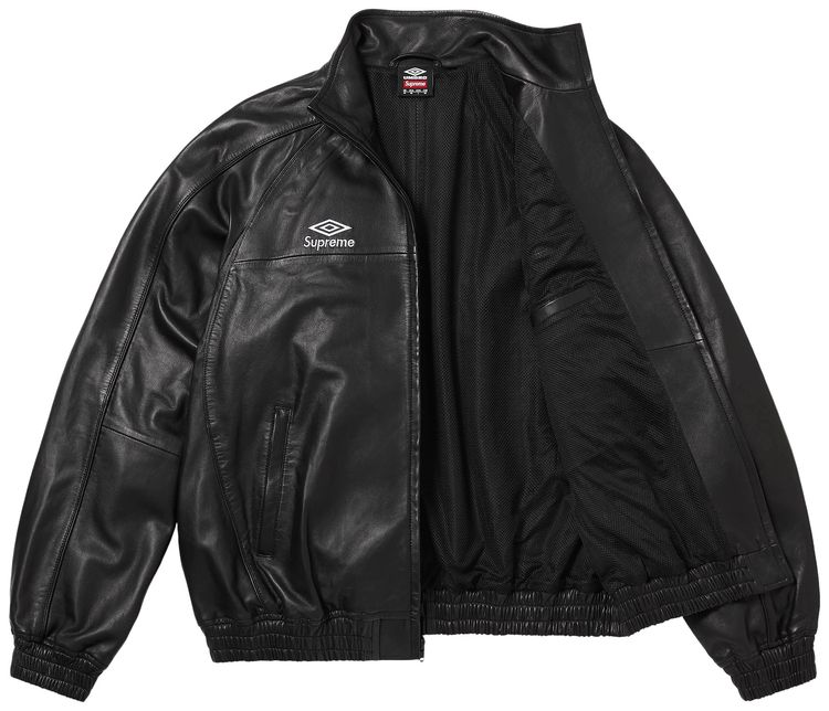 Buy Supreme x Umbro Leather Track Jacket 'Black' - FW25J17 BLACK | GOAT