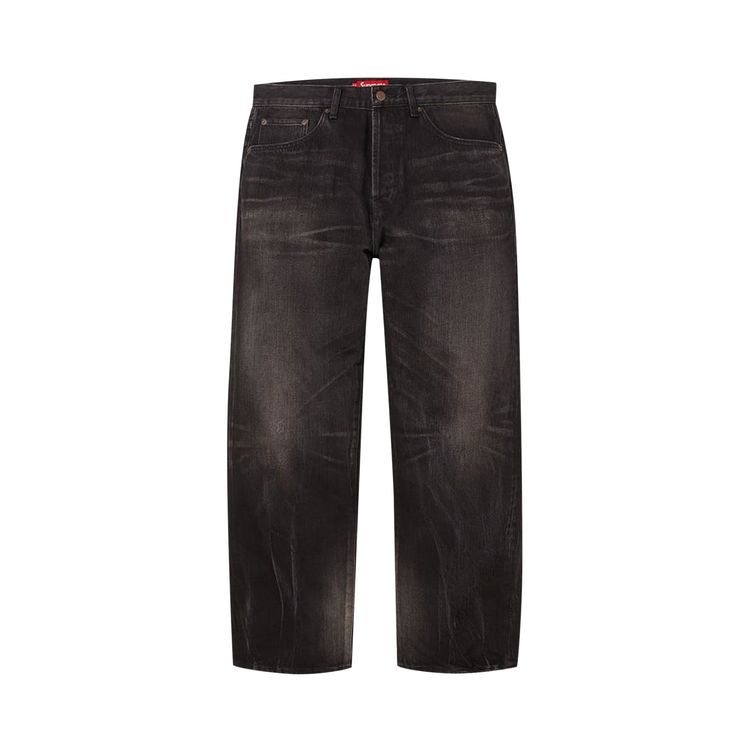 Buy Supreme Distressed Loose Fit Selvedge Jean 'Washed Black' - FW25P24 ...