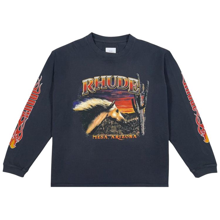 Buy Rhude Mesa Stallion Long-Sleeve Tee 'Black' - FW25TT080123169 | GOAT