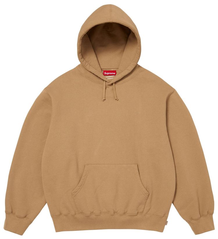 Buy Supreme Satin Appliqué Hooded Sweatshirt 'Light Tan' - FW25SW77 ...