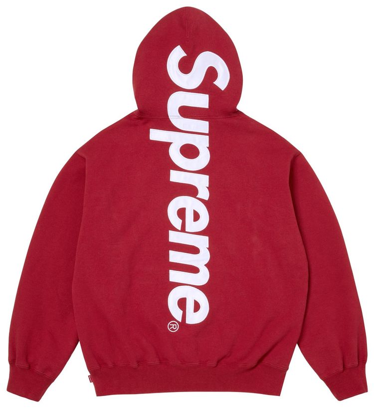 Buy Supreme Satin Appliqué Hooded Sweatshirt 'Dark Red' - FW25SW77 DARK ...