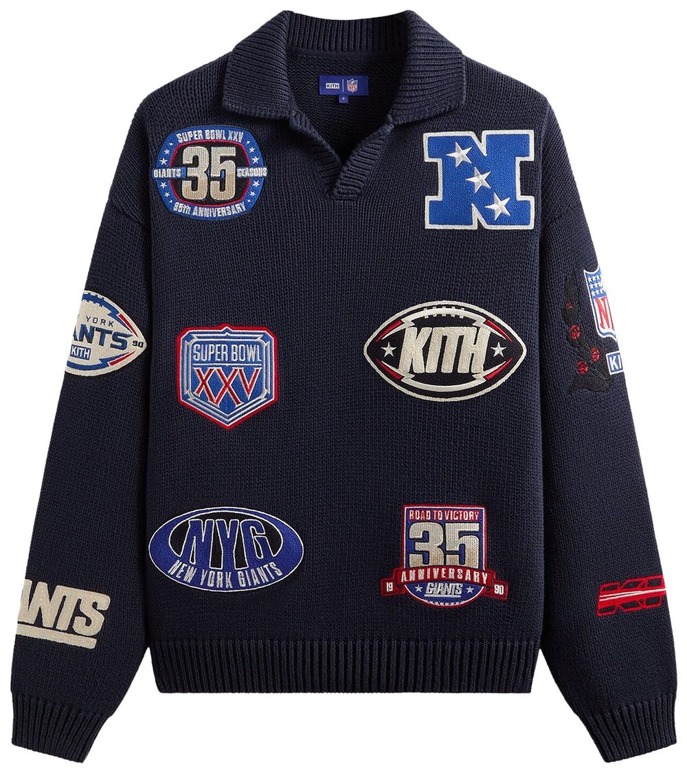 Buy Kith For The NFL New York Giants Nelson Rugby Sweater 'Nocturnal ...