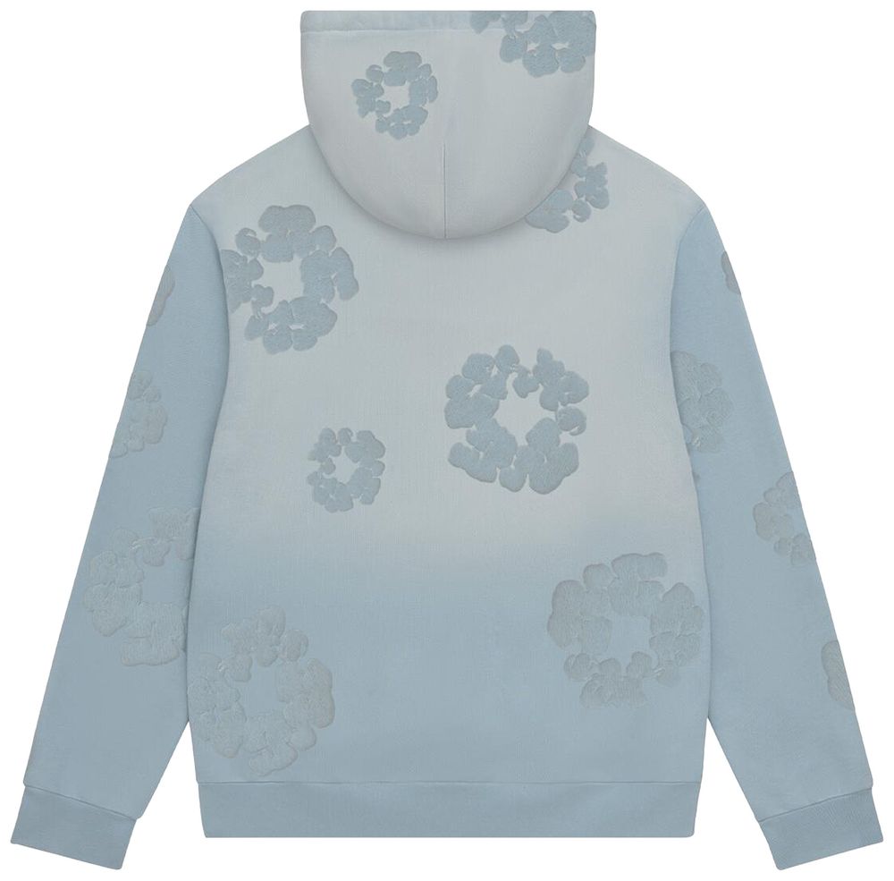 Achetez des Denim Tears Faded Mono Cotton Wreath Hoodie 'Light Blue ...