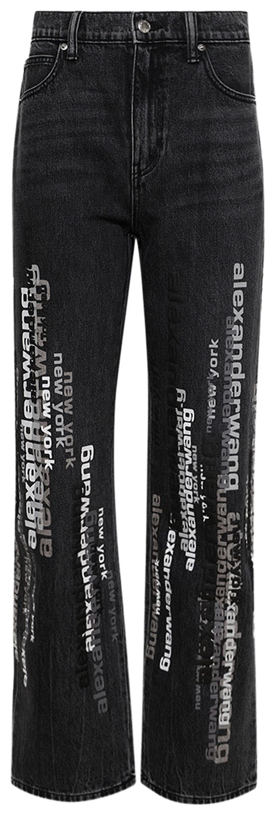 Buy Alexander Wang Ez Jean W/ Vertical Logo Screen Print 'Grey Aged ...