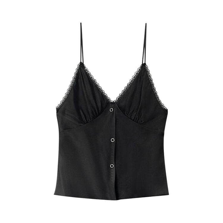 Buy Alexander Wang Snap Front Cami W/ Lace Trim 'Black' - 1WC2251086 ...