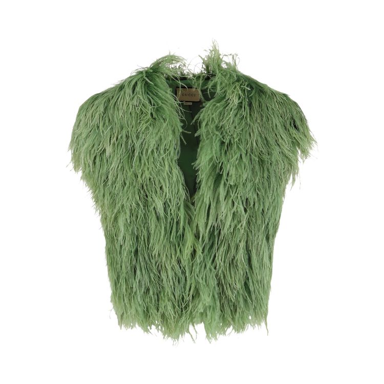 Buy Gucci Ostrich Feather Vest 'Green' - 678889 Z8AUW 3420 | GOAT AU