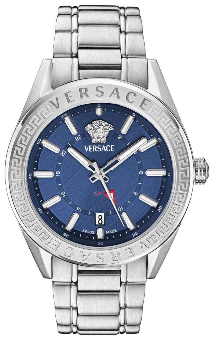 Buy Versace V Code GMT Bracelet Watch 'Stainless Steel' - VEAFA0424 | GOAT