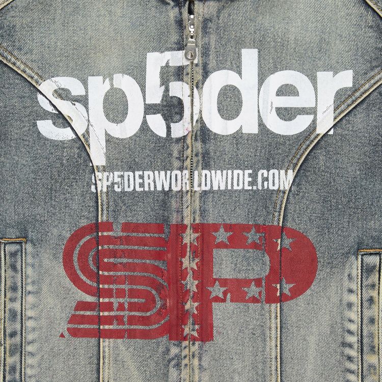 Buy Sp5der Motorsport Denim Jacket 'Indigo' - JA010FW25ING | GOAT