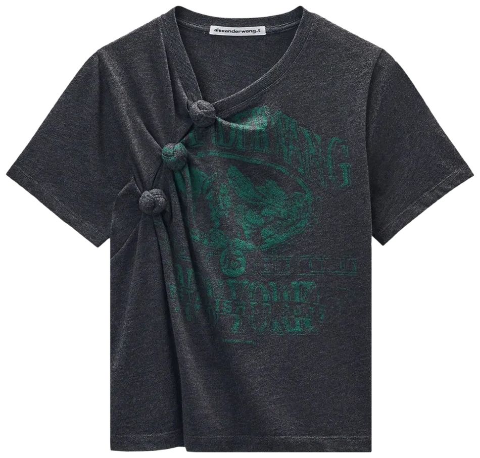 Buy Alexander Wang Knotted Graphic T-Shirt 'Black' - 4CC4251121 001 | GOAT