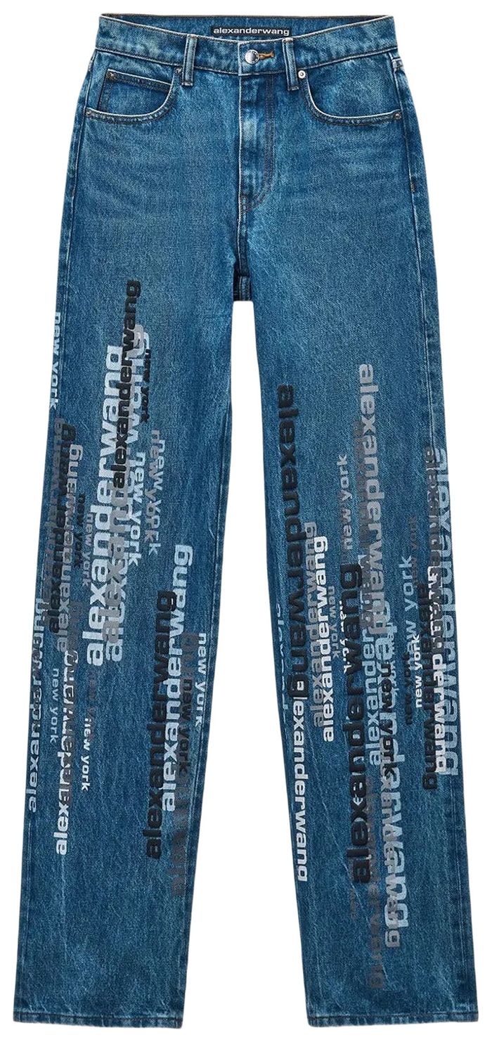 Buy Alexander Wang EZ Vertical Logo Screen Print Jean 'Deep Blue ...