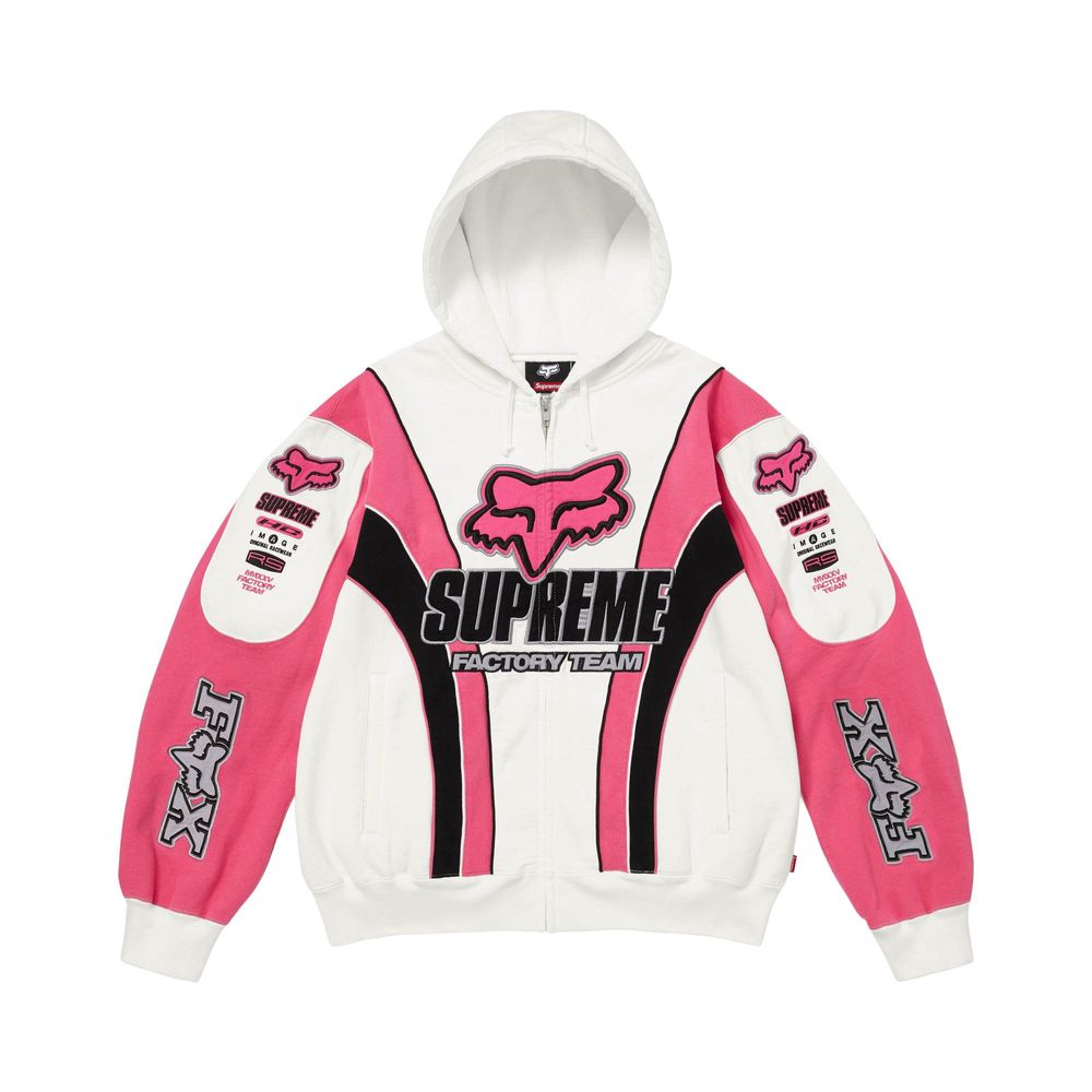 Buy Supreme x Fox Racing Zip Up Hooded Sweatshirt 'White' - FW25SW59 ...