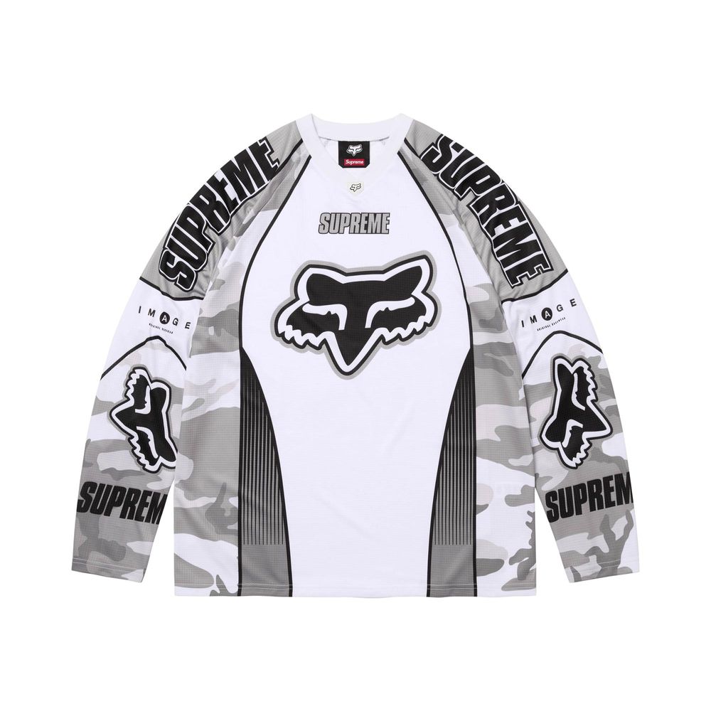 Buy Supreme x Fox Racing DMX Jersey 'Snow Camo' - FW25KN60 SNOW CAMO | GOAT