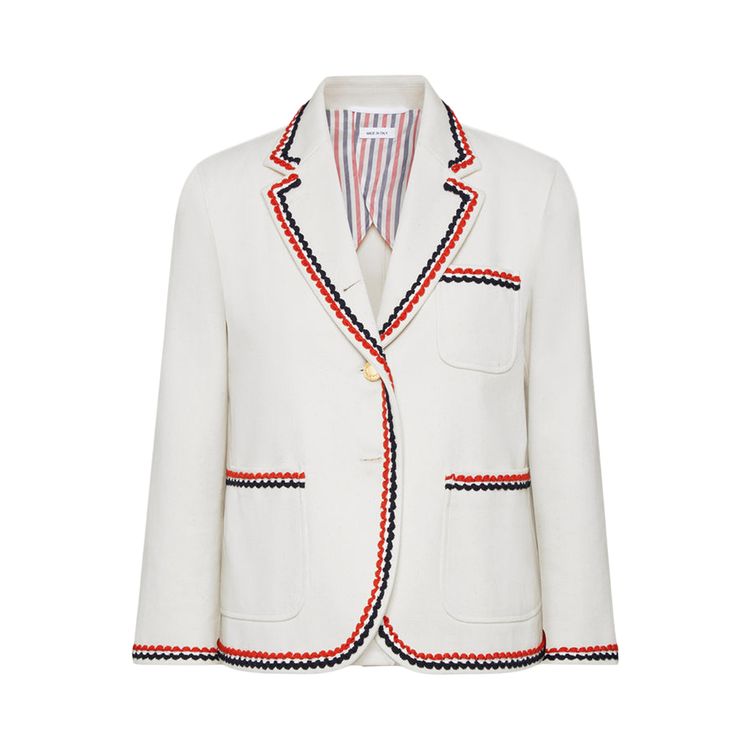 Buy Thom Browne Cropped Sack Patch Pocket Sportcoat 'White' - FBC788B ...