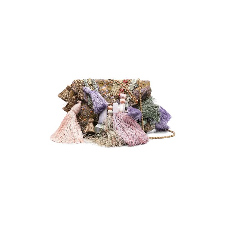 Buy Dries Van Noten Embroidered Tassel Bag 'Khaki' - 252 011511 2353 ...