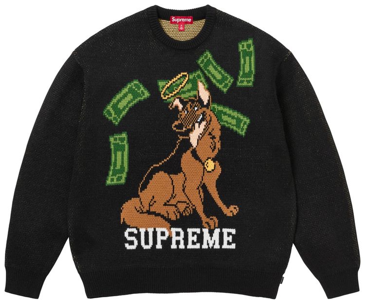 Buy Supreme All Dogs Go To Heaven Sweater 'Black' - FW25SK55 BLACK | GOAT