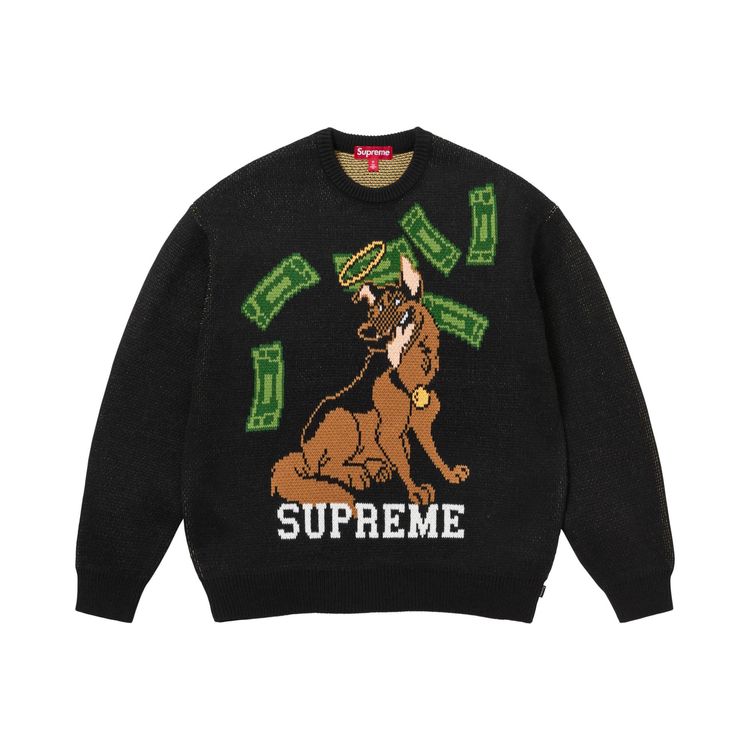 Buy Supreme All Dogs Go To Heaven Sweater 'Black' - FW25SK55 BLACK | GOAT