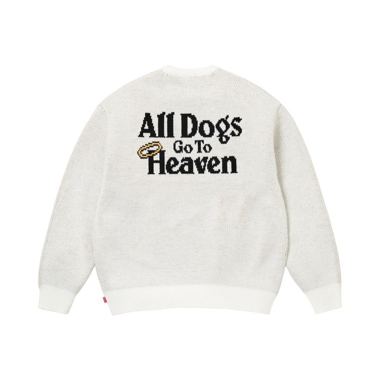 Buy Supreme All Dogs Go To Heaven Sweater 'White' - FW25SK55 WHITE | GOAT