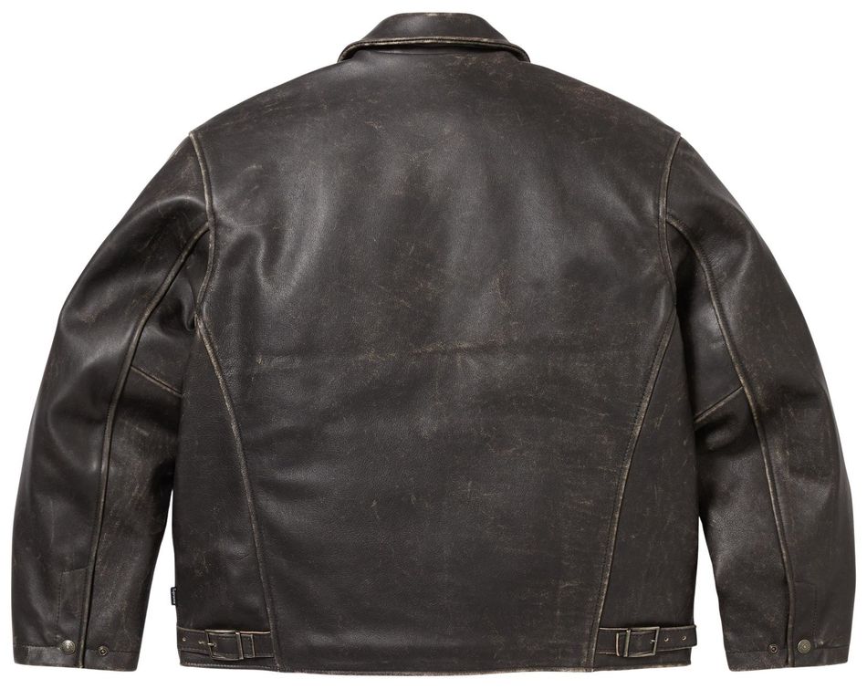 Buy Supreme x Schott Leather Racer Jacket 'Black' - FW25J74 BLACK | GOAT