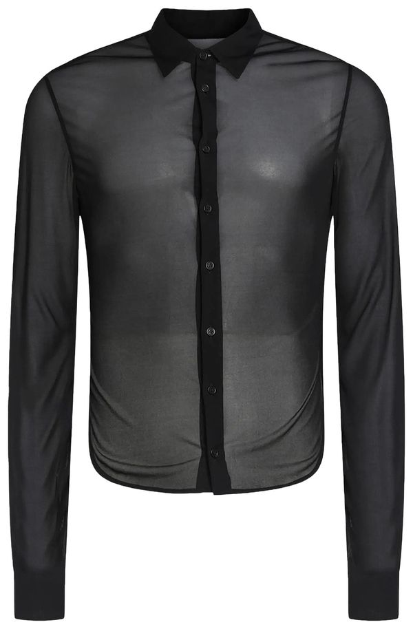 Buy Ann Demeulemeester Reinaert Jersey Fitted Shirt 'Black' - 2401 M JSH06 FA432 099 | GOAT