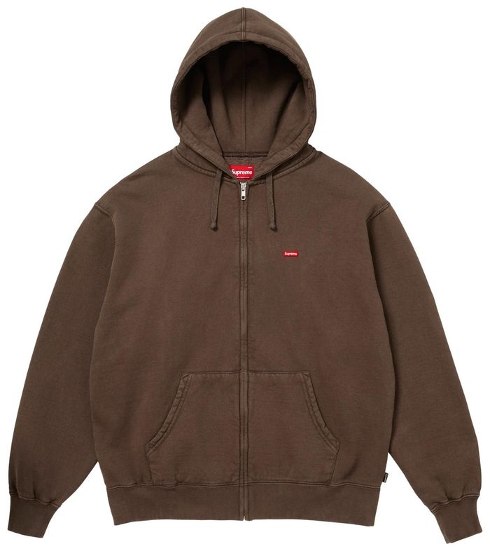 Buy Supreme Small Box Zip Up Hooded Sweatshirt 'Dark Brown' - FW25SW5 ...