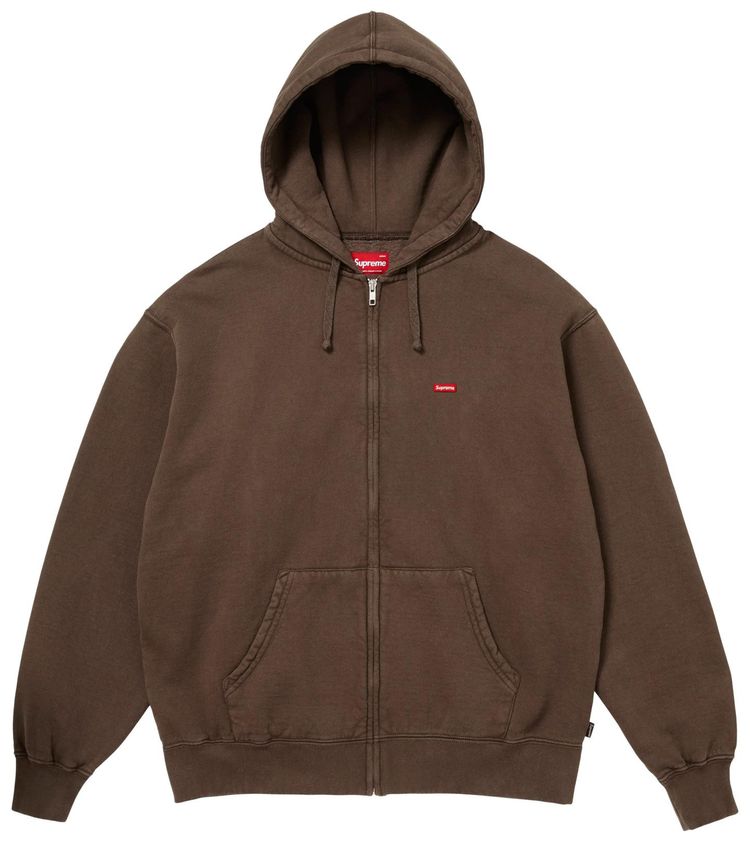 Buy Supreme Small Box Zip Up Hooded Sweatshirt 'Dark Brown' - FW25SW5 ...