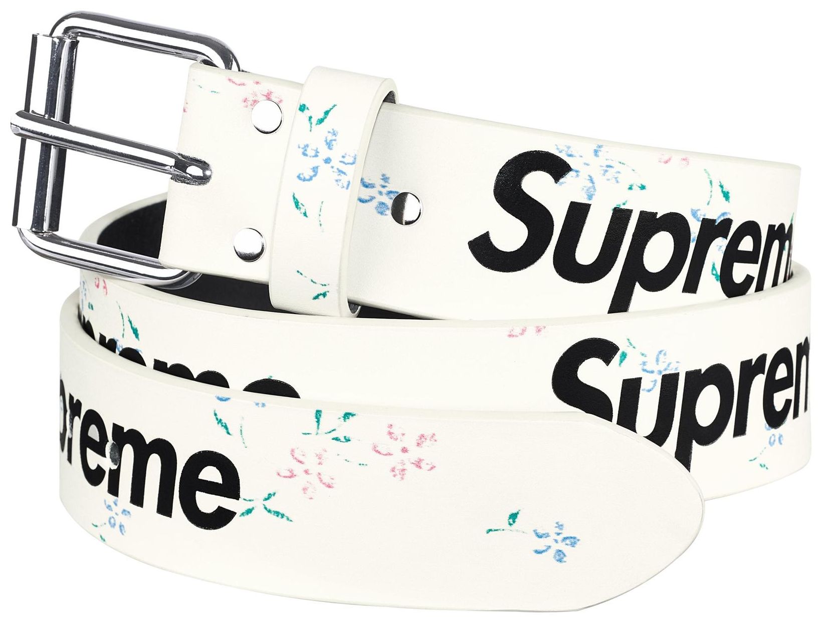 Achetez des Supreme Repeat Leather Belt 'Floral' - FW25A111 FLORAL ...