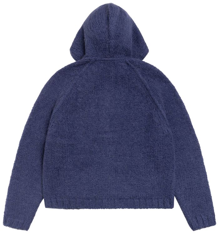 Buy Stussy Chunky Knit Zip Hoodie 'Blue' - 117200 BLUE | GOAT