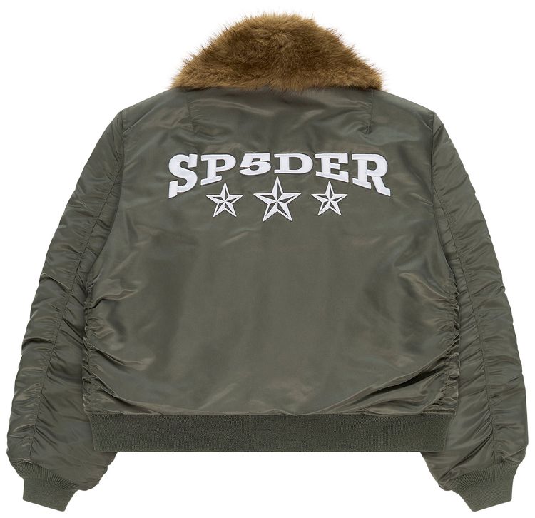 Buy Sp5der Flight Jacket 'Army Green' - JA002FW25AGR | GOAT