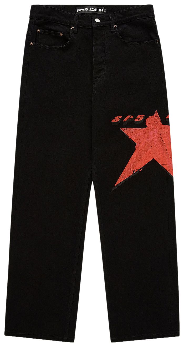 Buy Sp5der Star Girl Denim 'Black' - PA002FW25BLK | GOAT